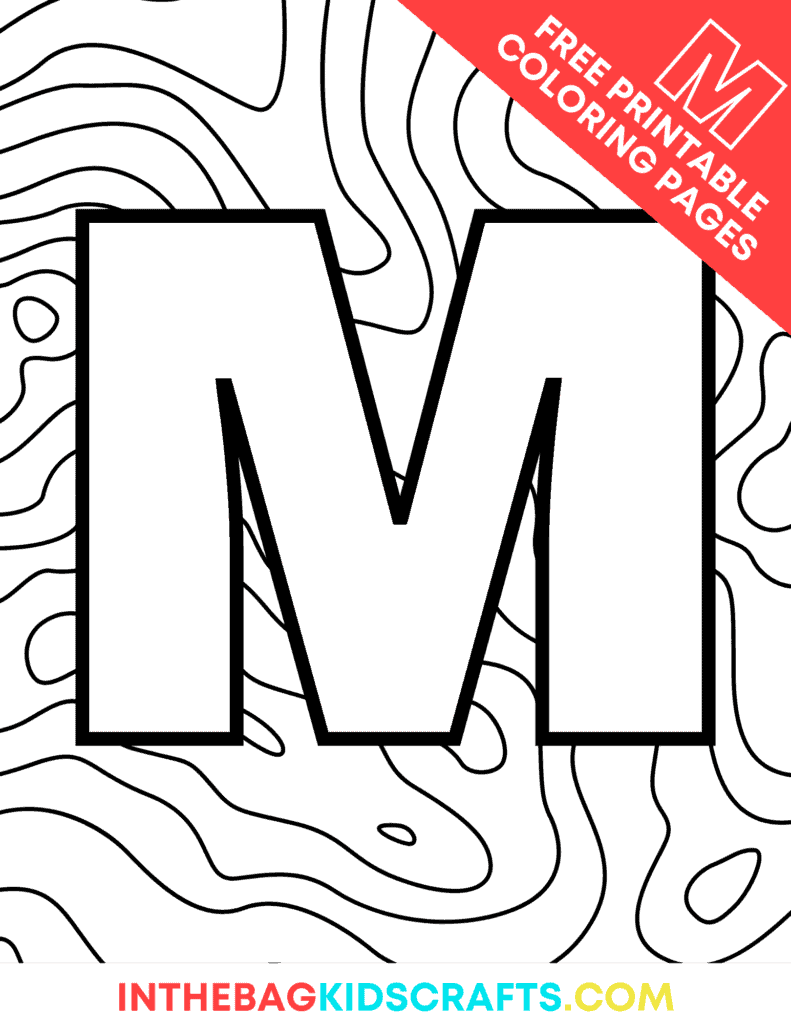 Letter M Coloring Pages for Kids • In the Bag Kids' Crafts