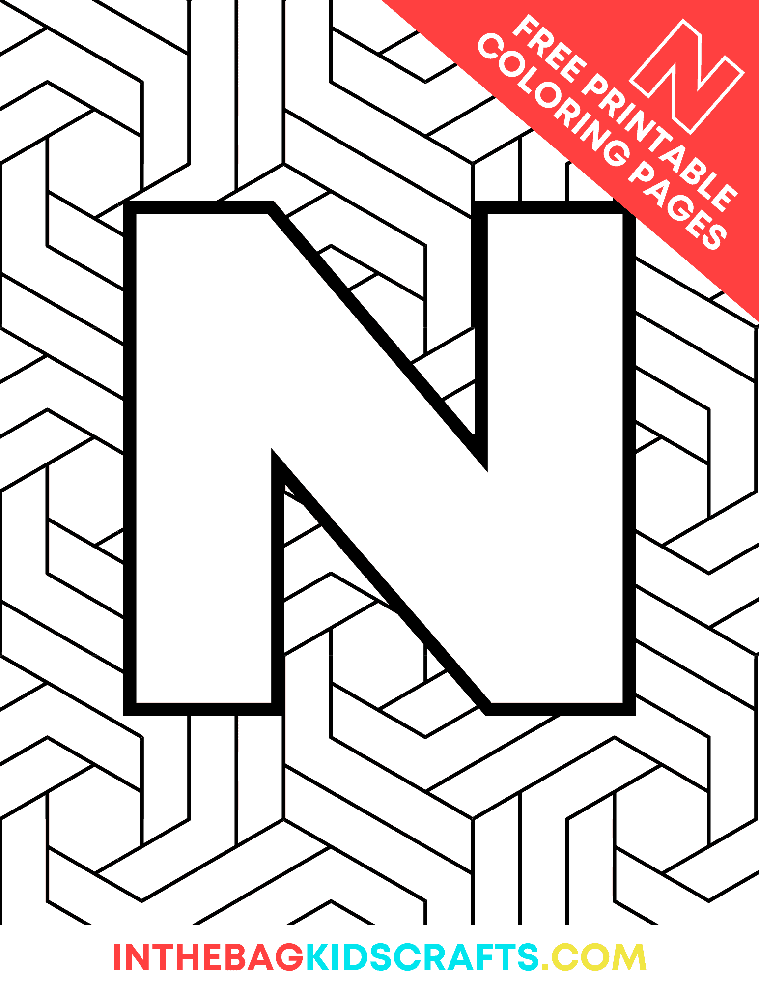 Letter N Coloring Pages for Kids (FREE!) • In the Bag Kids' Crafts