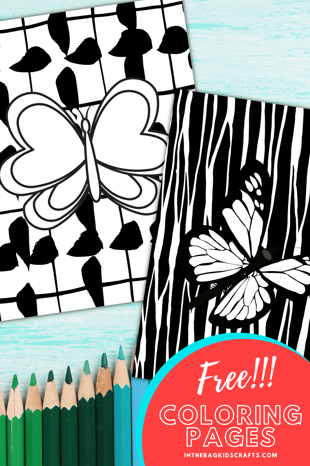 Butterfly Coloring Pages {FREE Download!} • In the Bag Kids' Crafts
