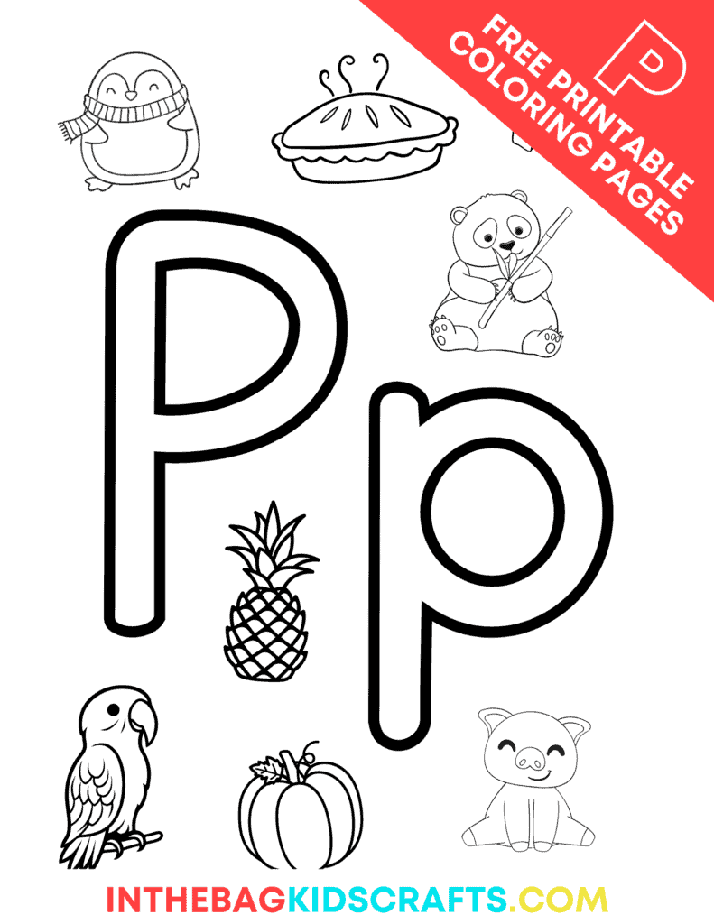 Letter P Coloring Pages (FREE Printables) • In the Bag Kids' Crafts