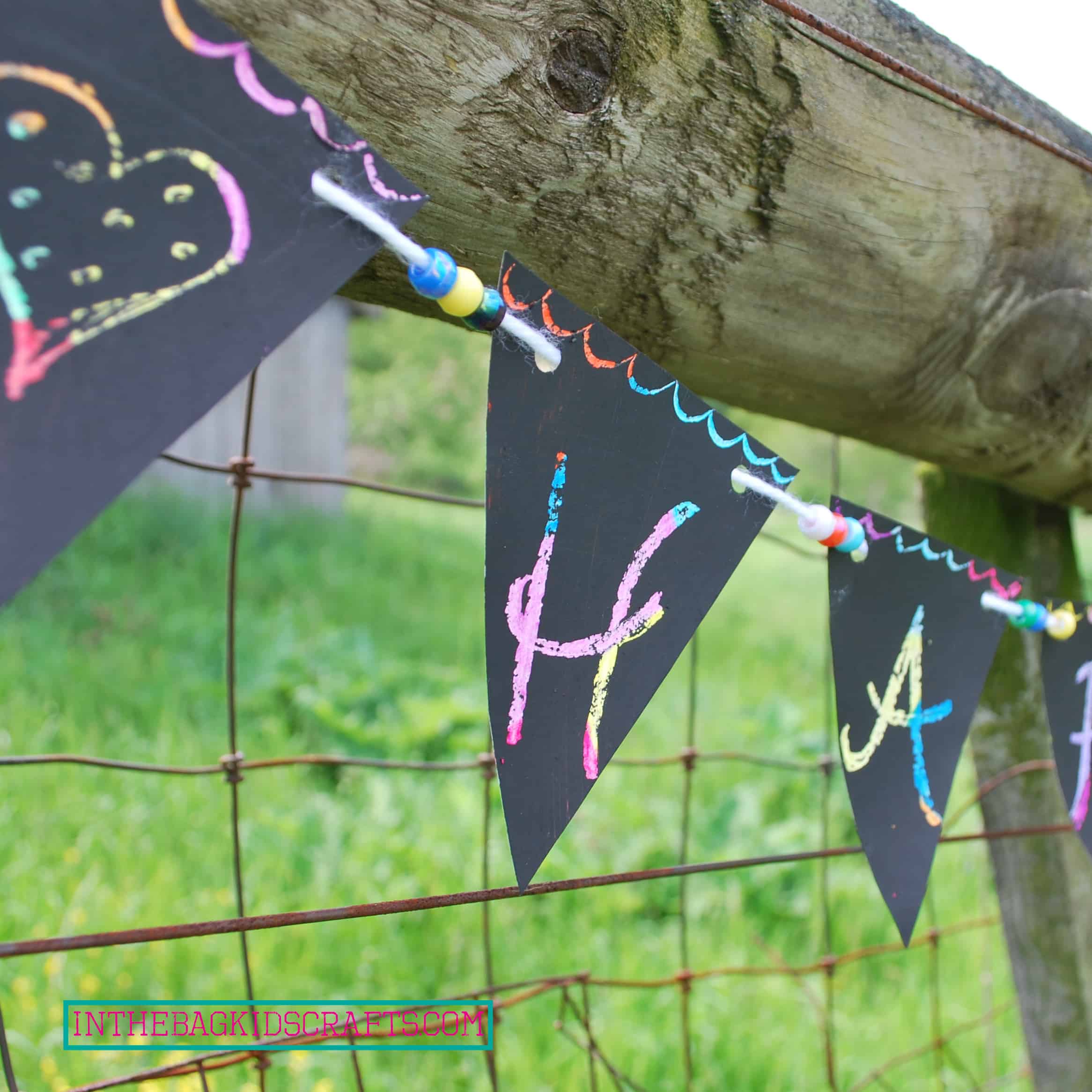Homemade Scratch Art Banner • In the Bag Kids' Crafts