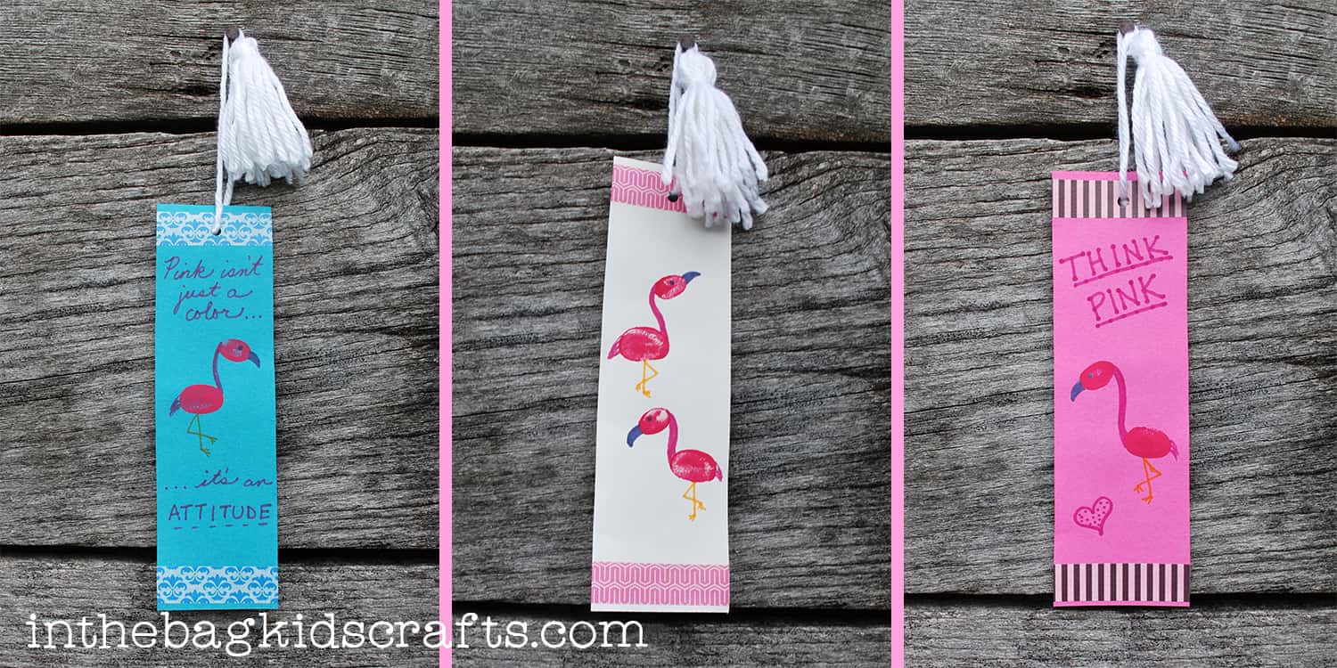 Easy Summer Kids' Craft Flamingo Bookmark • In the Bag Kids' Crafts