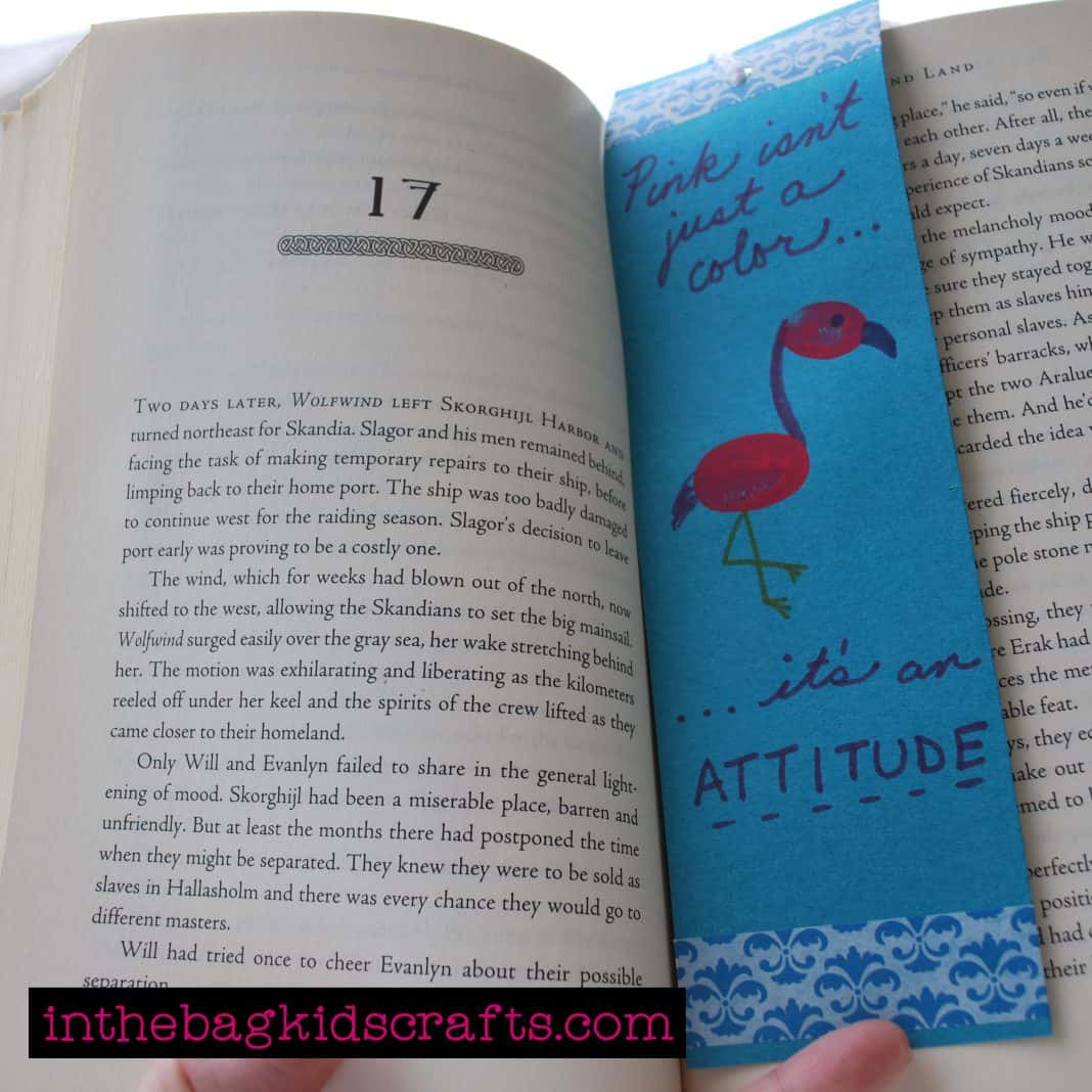 Easy Summer Kids' Craft Flamingo Bookmark • In the Bag Kids' Crafts