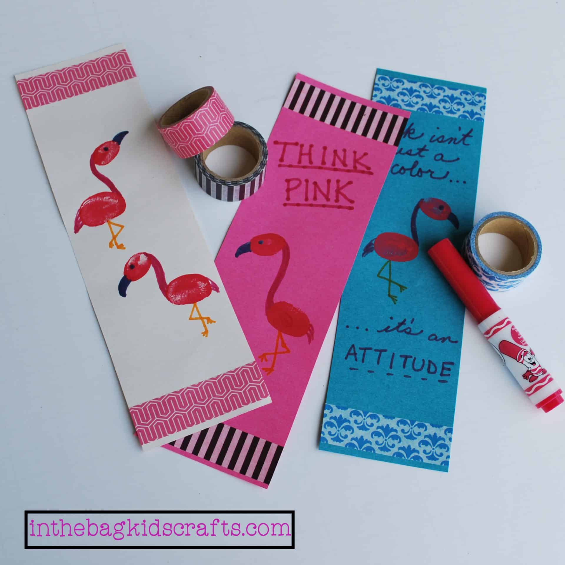 Easy Summer Kids' Craft Flamingo Bookmark • In the Bag Kids' Crafts