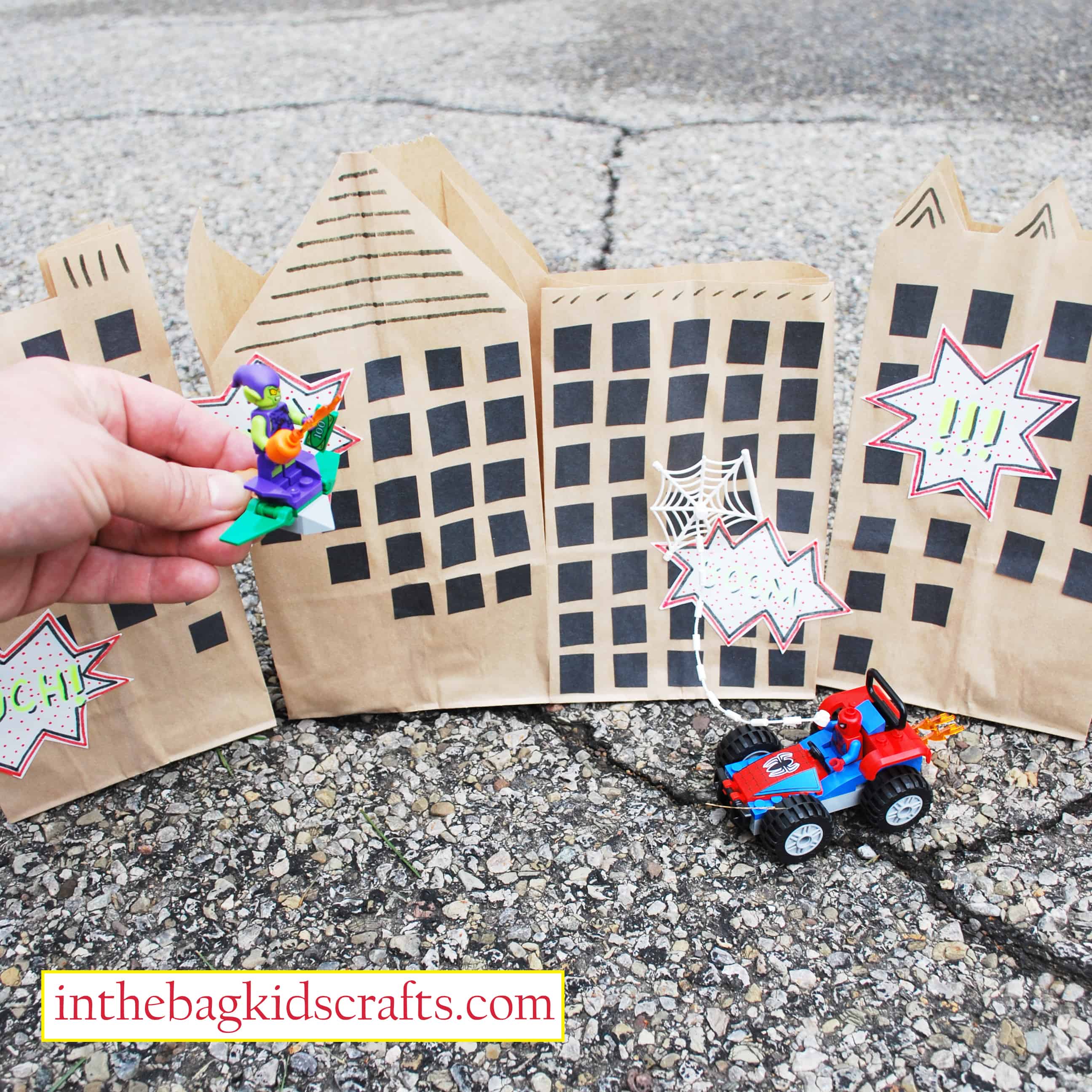 Paper Bag City Craft (With a Comic Book Theme!) • In the Bag Kids' Crafts
