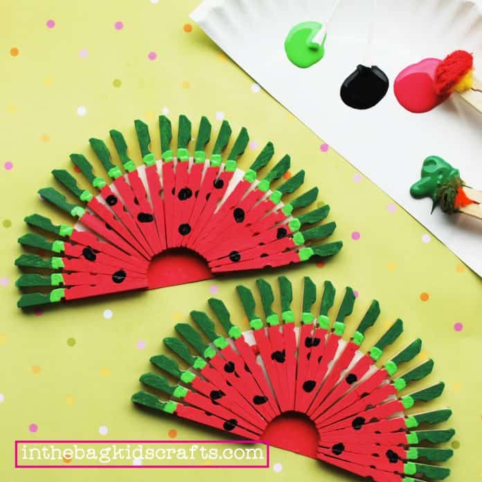 Easy Watermelon Paper Crafts • In the Bag Kids' Crafts