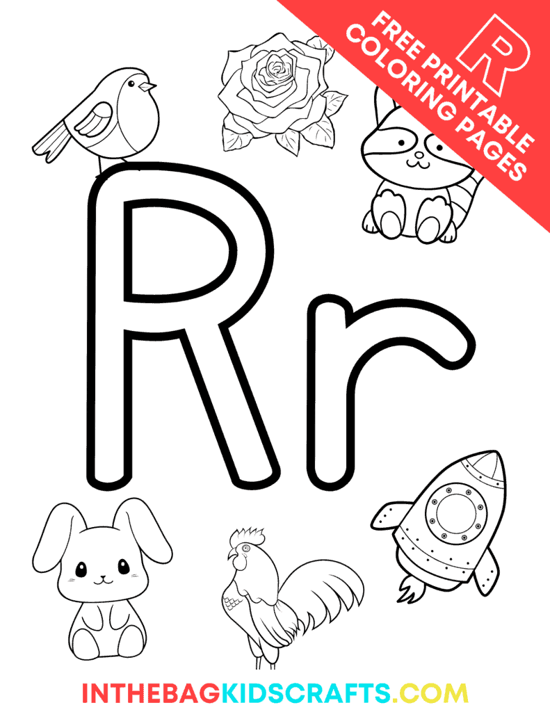Letter R Coloring Pages for Preschool (FREE pdf) • In the Bag Kids' Crafts