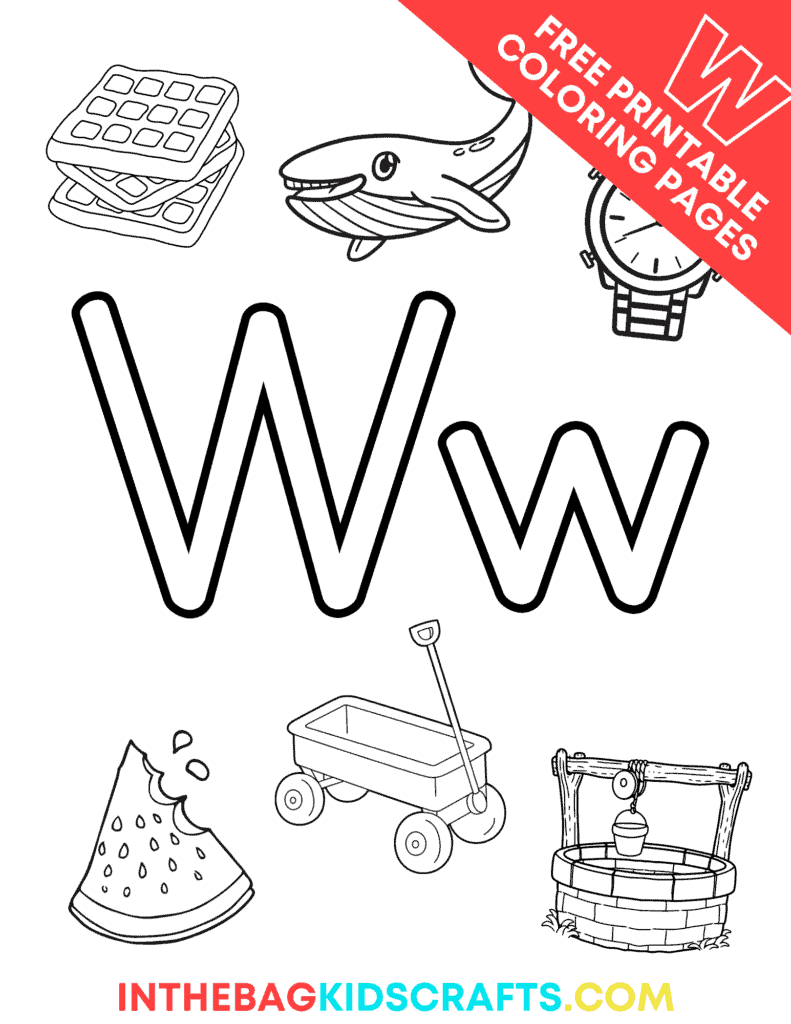 FREE Printable Letter W Coloring Pages for Preschoolers • In the Bag ...
