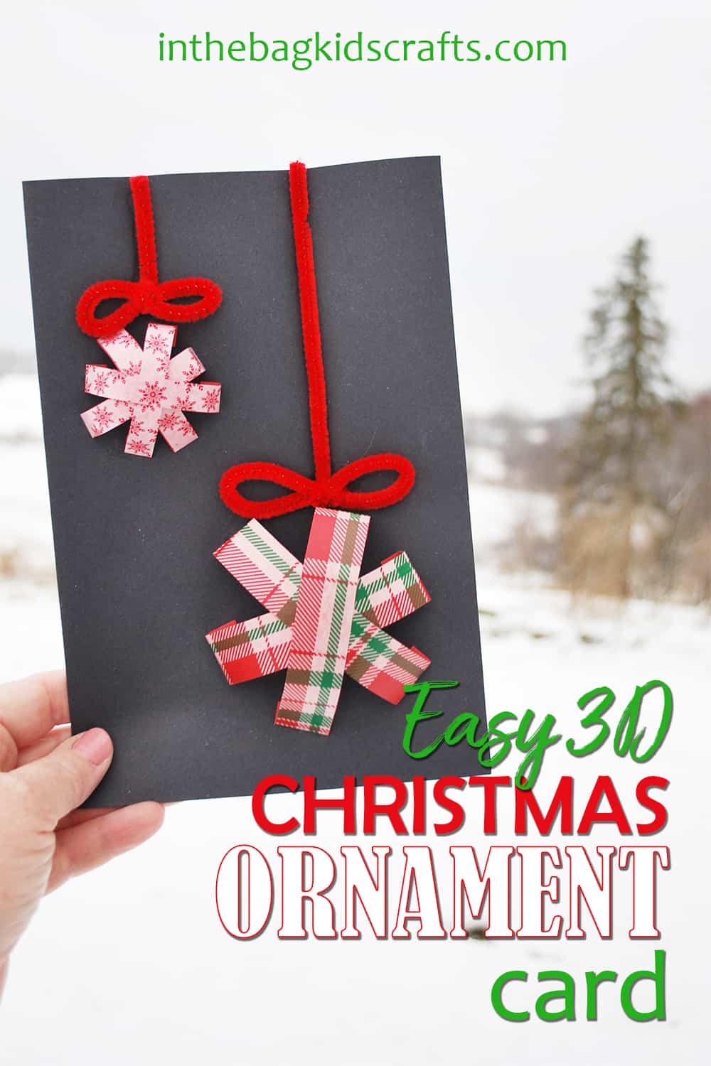 3D Christmas Ornament Card • In the Bag Kids' Crafts