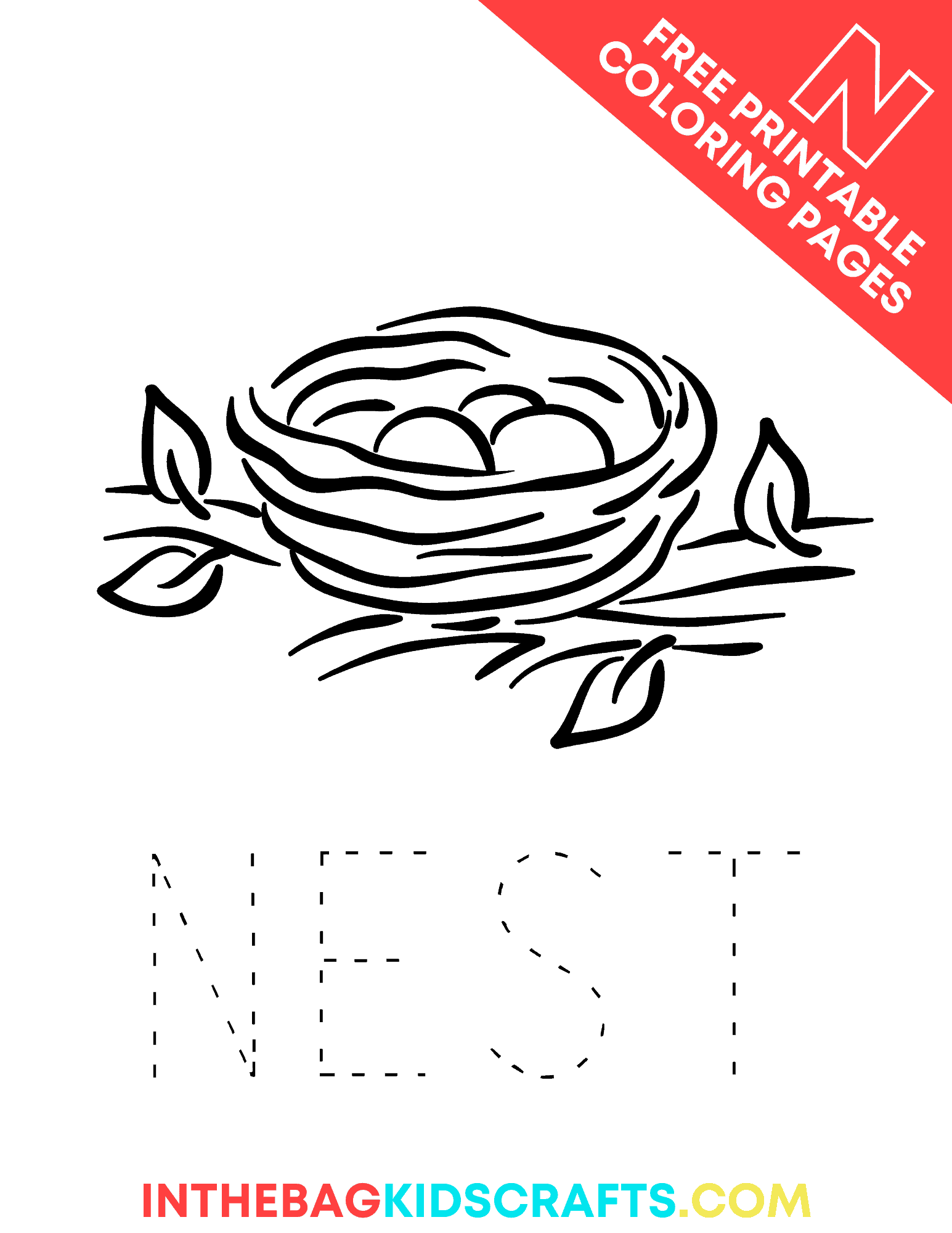 Letter N Coloring Pages for Kids (FREE!) • In the Bag Kids' Crafts