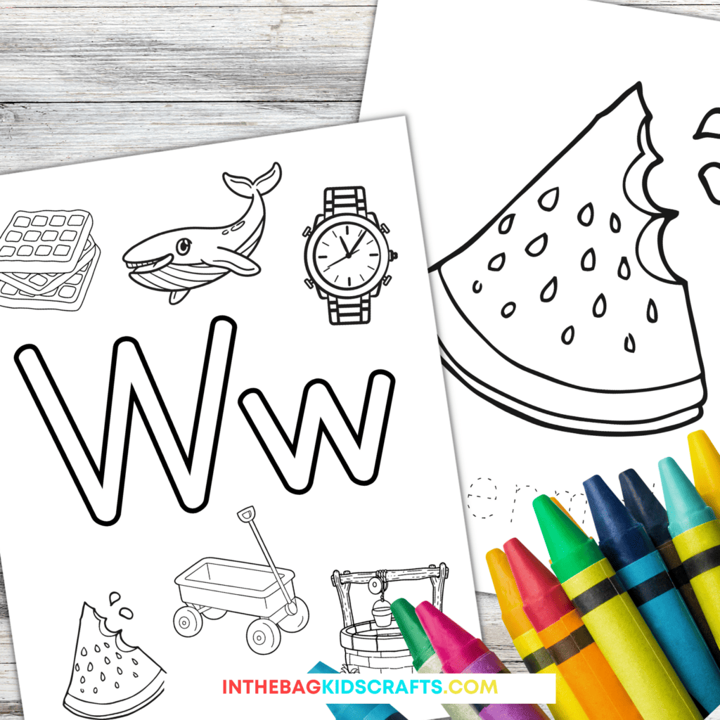 FREE Printable Letter W Coloring Pages for Preschoolers • In the Bag ...