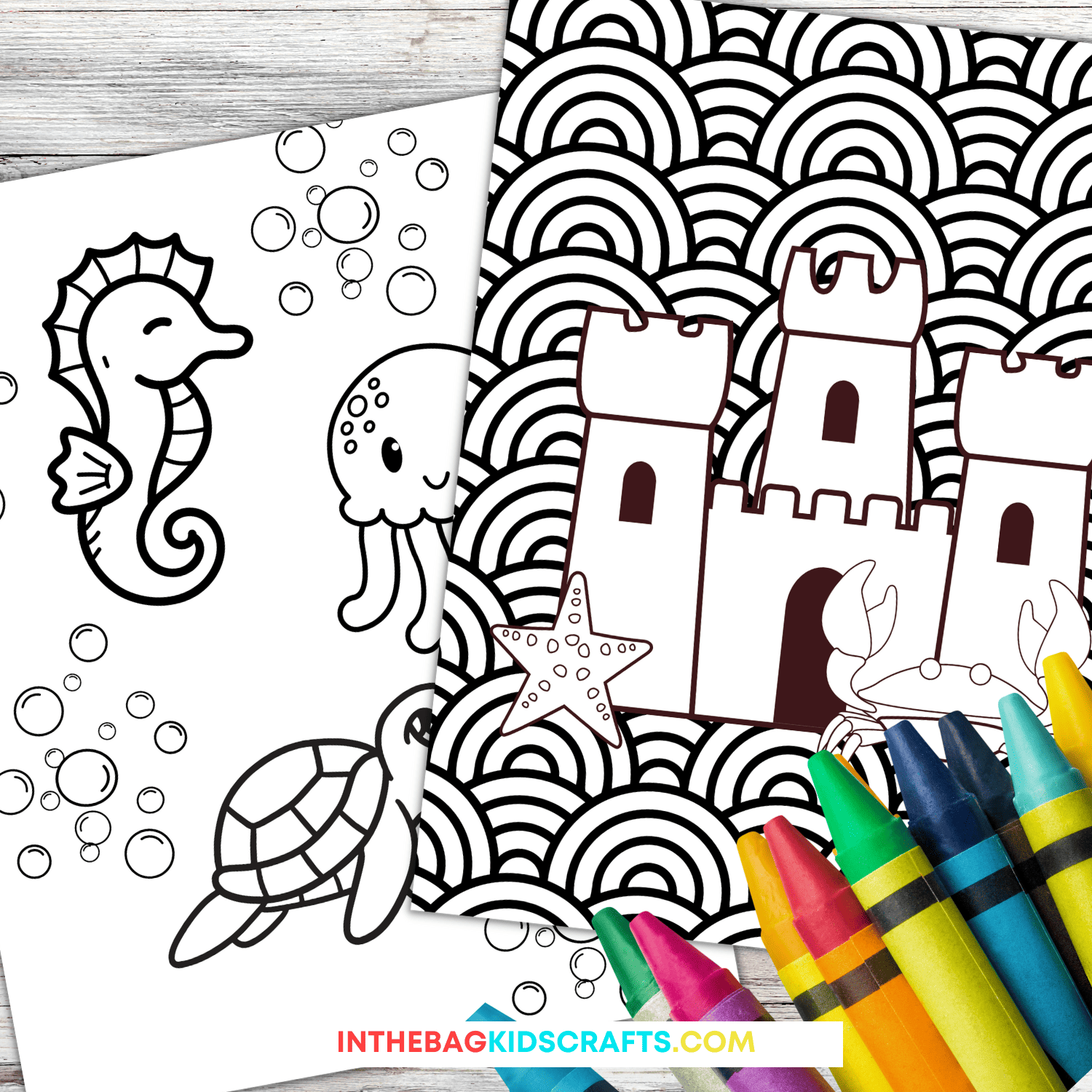 Beach Coloring Pages (FREE Printable) • In the Bag Kids' Crafts