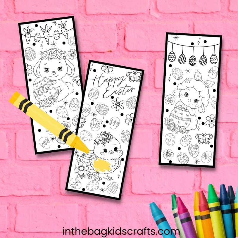 FREE Printable Easter Bookmarks to Color • In the Bag Kids' Crafts