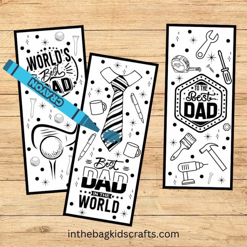 DIY Father's Day Bookmarks to Color (FREE Printable) • In the Bag Kids ...
