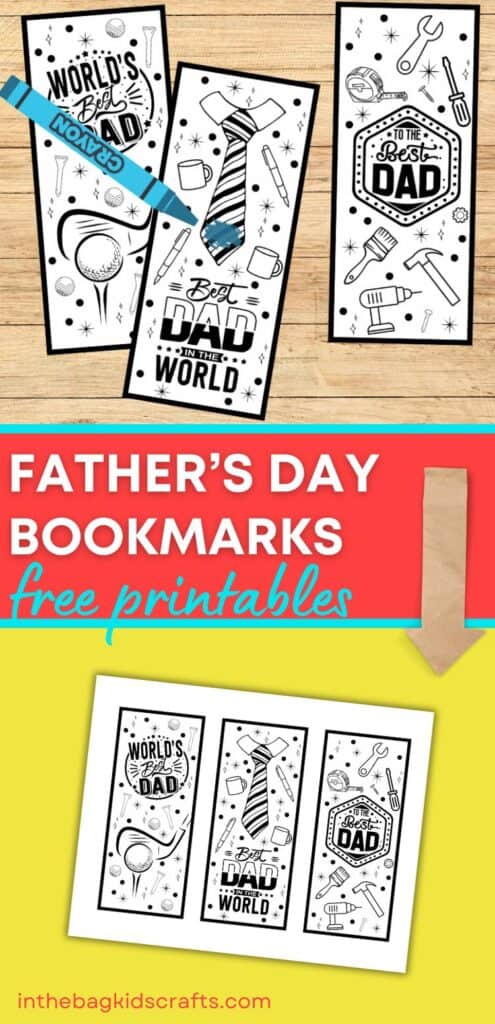 DIY Father's Day Bookmarks to Color (FREE Printable) • In the Bag Kids ...