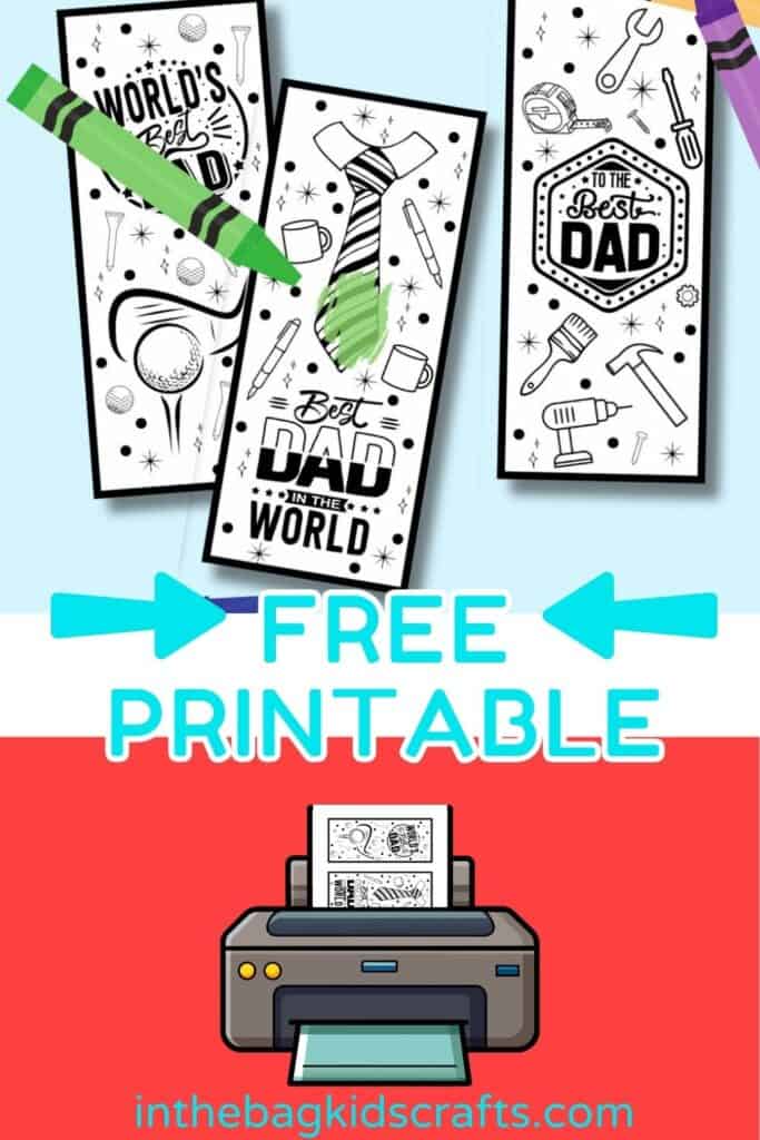 DIY Father's Day Bookmarks to Color (FREE Printable) • In the Bag Kids ...