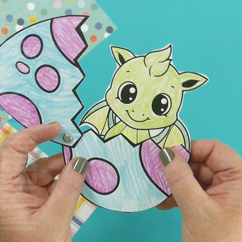 Easy Baby Dragon Craft Printable for Kids • In the Bag Kids' Crafts