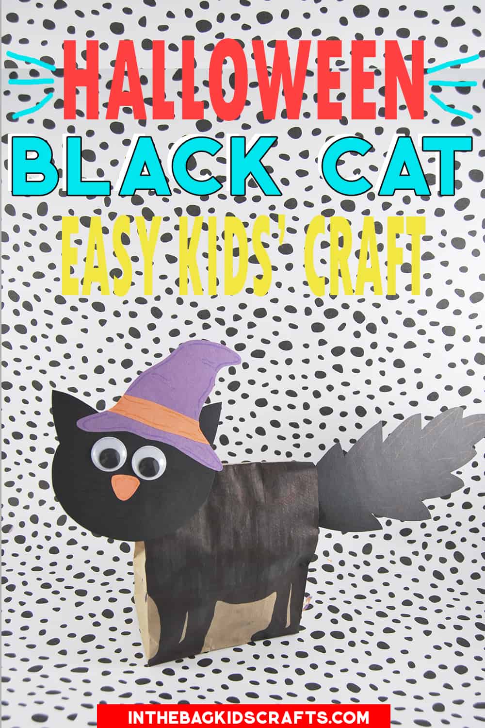 Black Cat Halloween Craft (with FREE Template) • In the Bag Kids' Crafts