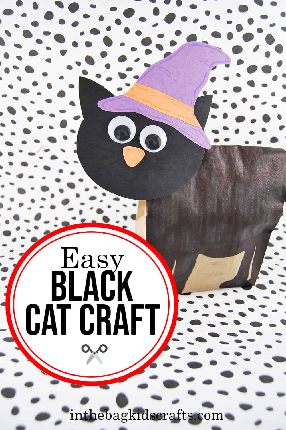 Black Cat Halloween Craft (with FREE Template) • In the Bag Kids' Crafts