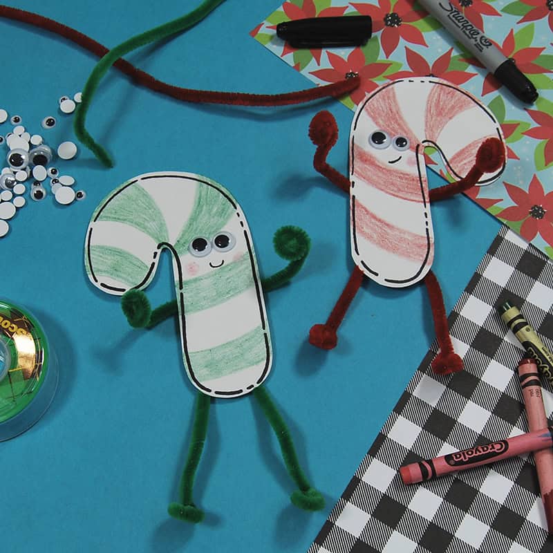 Fun Christmas Candy Cane Craft for Kids • In the Bag Kids' Crafts