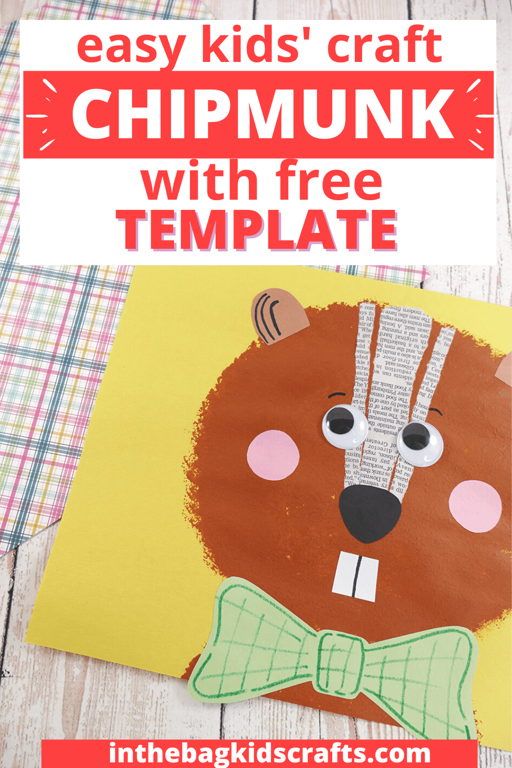 Chipmunk Craft {with Newspaper Details} • In the Bag Kids' Crafts