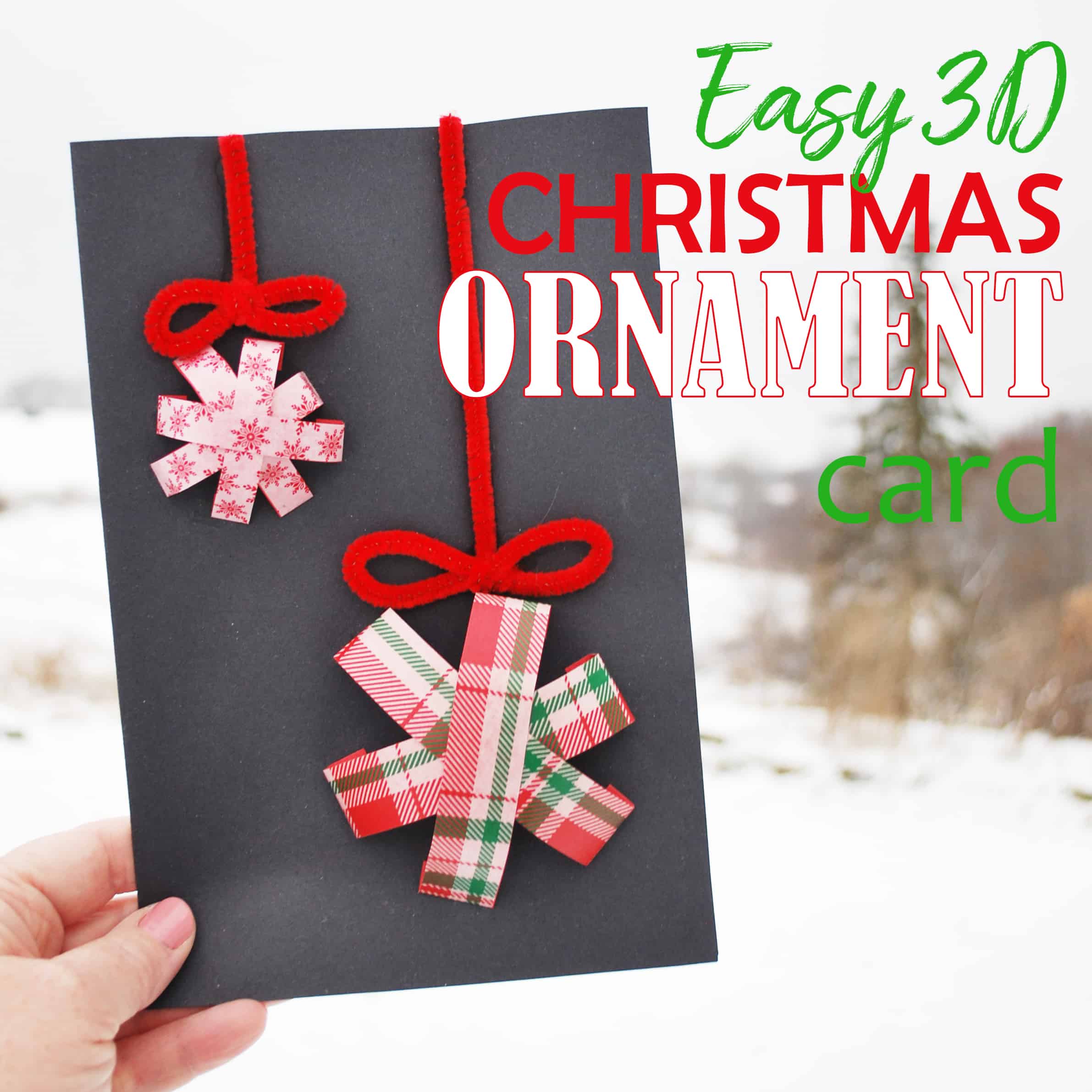 3D Christmas Ornament Card • In the Bag Kids' Crafts