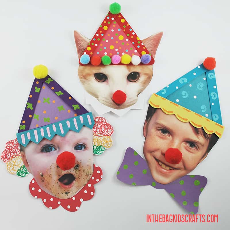 Personalized Clown Craft {Clown Yourself!} • In the Bag Kids' Crafts