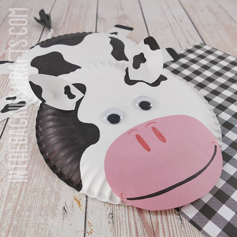 Paper Plate Cow Craft with FREE Craft Template In The Bag Kids Crafts