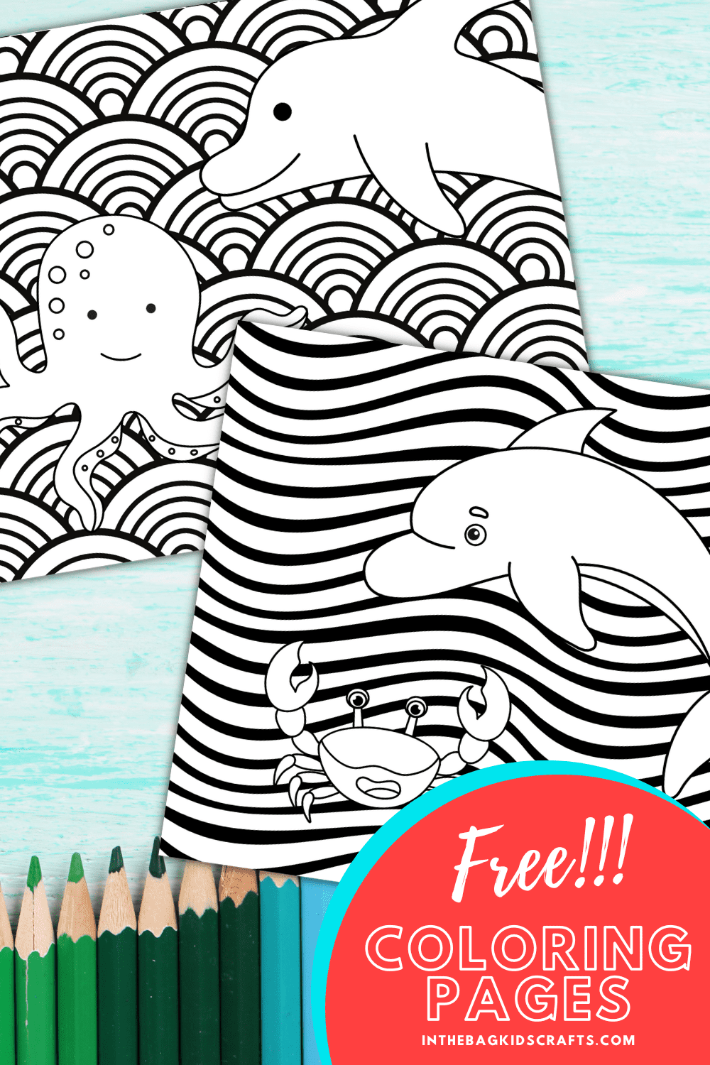 Dolphin Coloring Pages (FREE Printable) • In the Bag Kids' Crafts