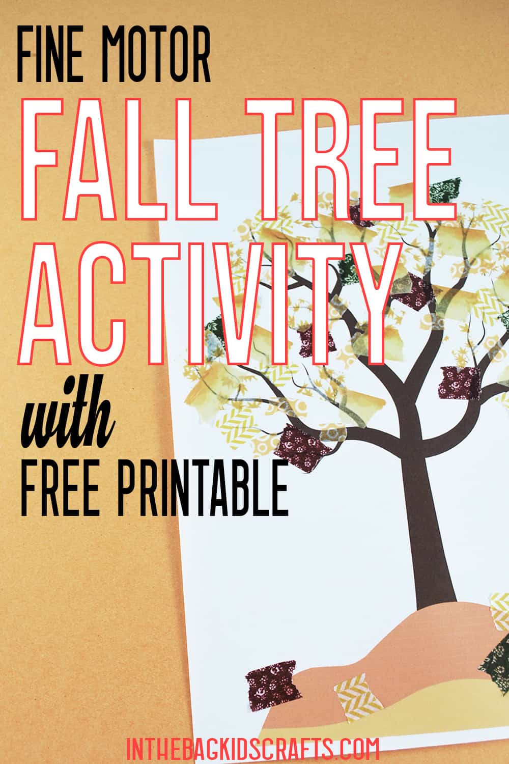 Preschool Fall Tree Craft {FREE Printable} • In the Bag Kids' Crafts