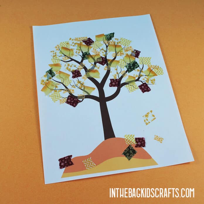 Preschool Fall Tree Craft {FREE Printable} • In the Bag Kids' Crafts