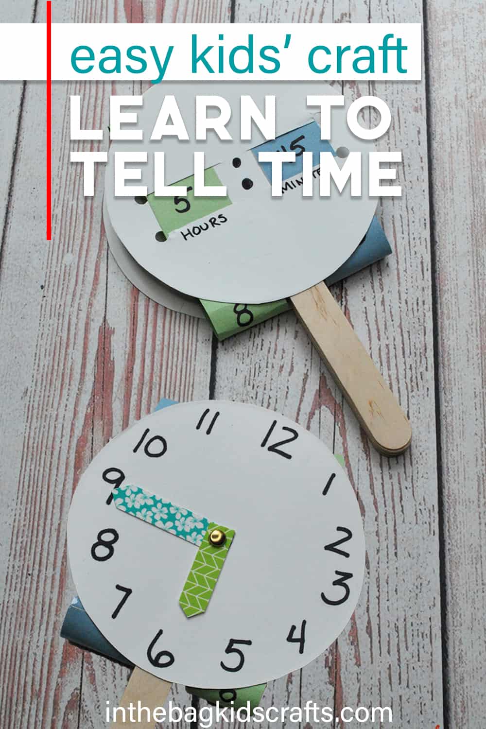 Easy Telling Time Craft for Kids • In the Bag Kids' Crafts
