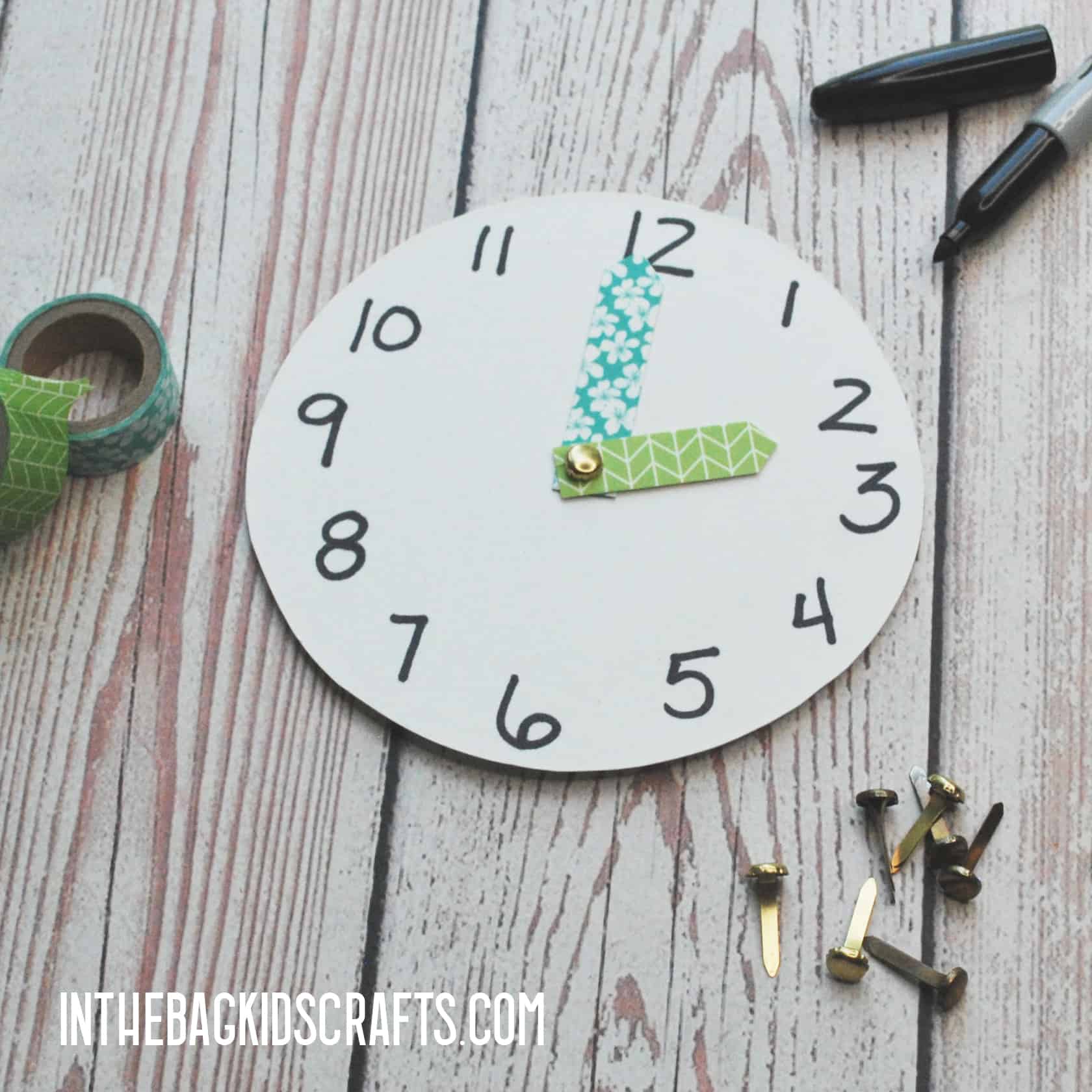 Easy Telling Time Craft for Kids • In the Bag Kids' Crafts