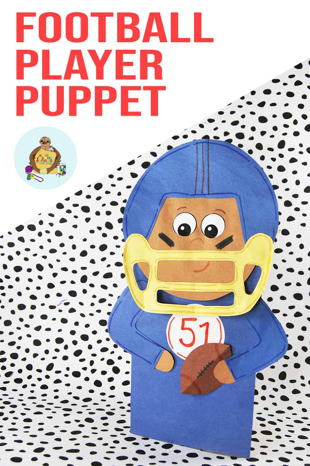 Football Puppet (with FREE Craft Template) • In the Bag Kids' Crafts