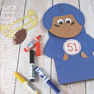 Football Puppet (with FREE Craft Template) • In the Bag Kids' Crafts