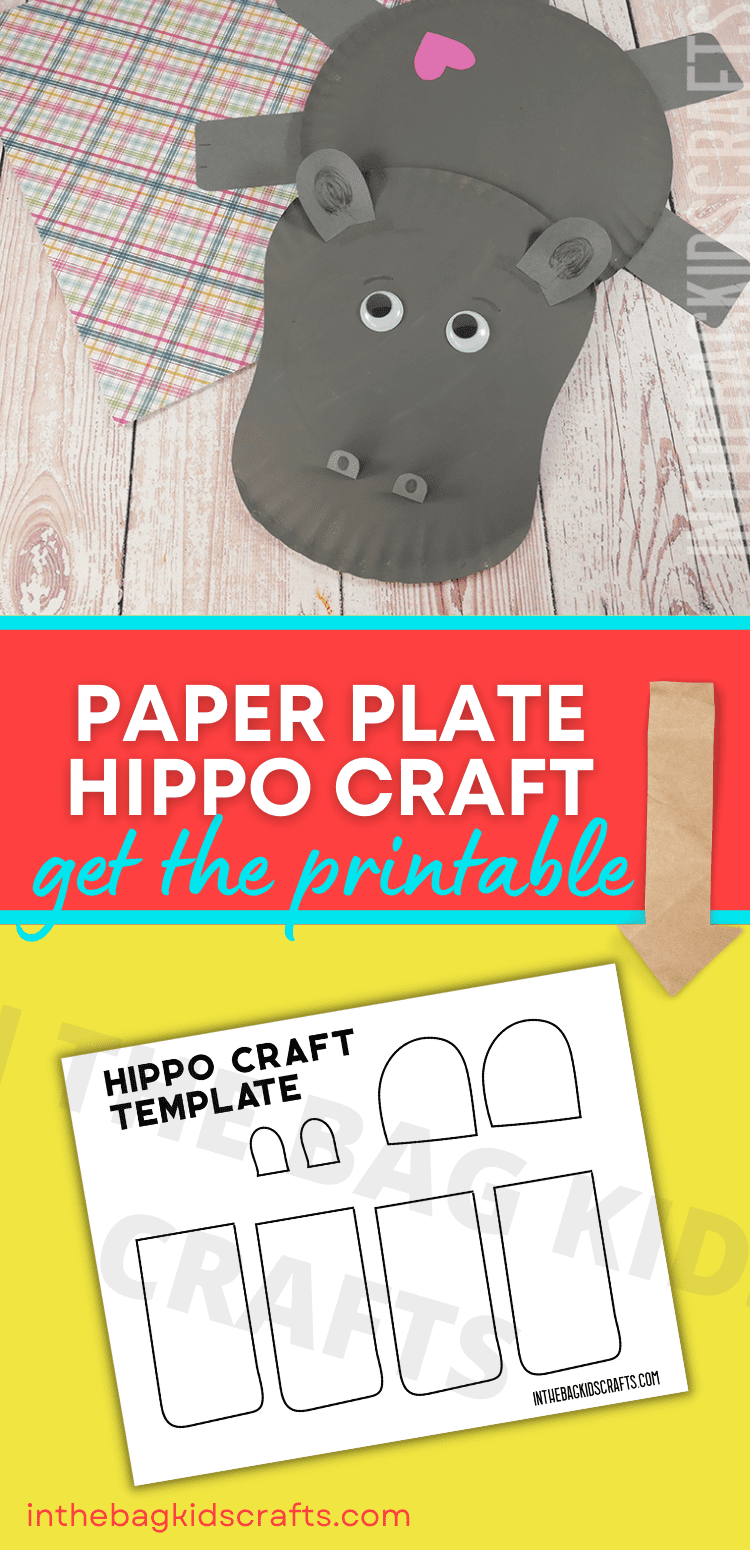 Paper Plate Hippo Craft for Kids (Free Template) • In the Bag Kids' Crafts