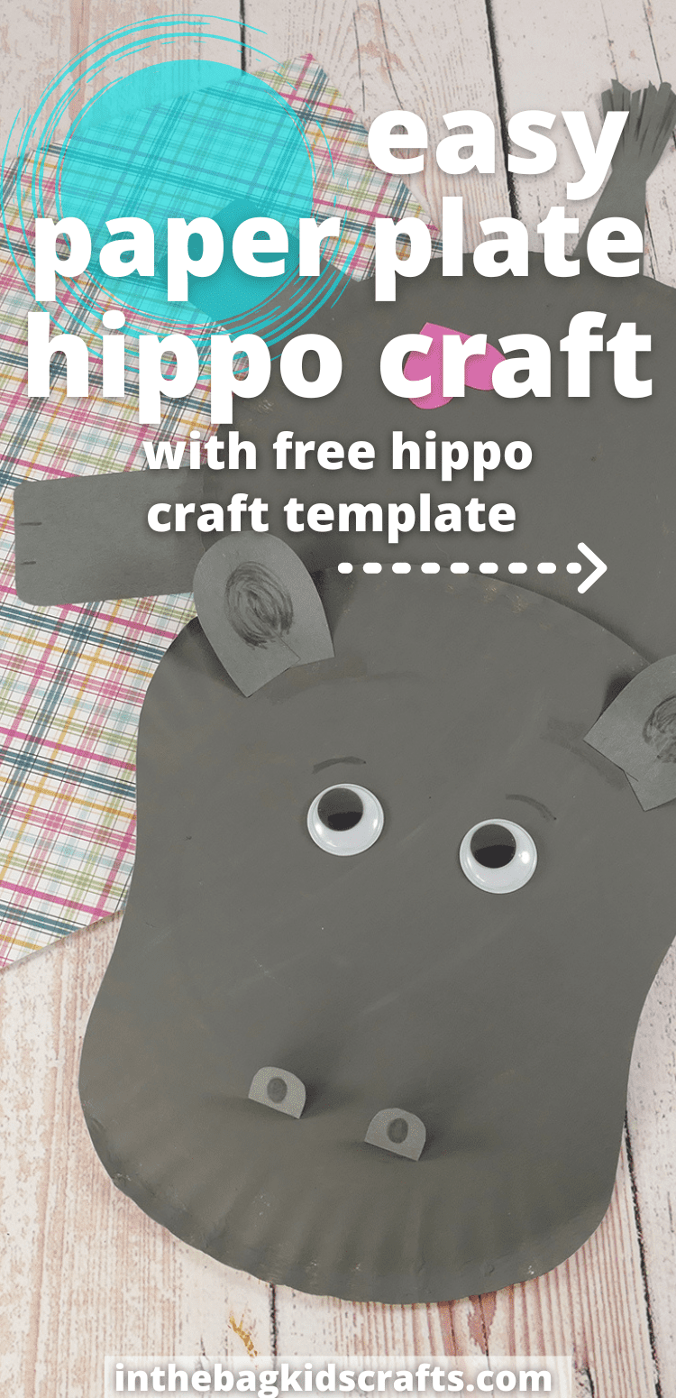 Paper Plate Hippo Craft for Kids (Free Template) • In the Bag Kids' Crafts