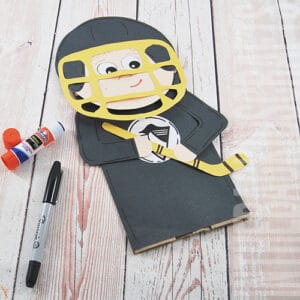Hockey Craft Player Puppet (FREE Template) • In the Bag Kids' Crafts