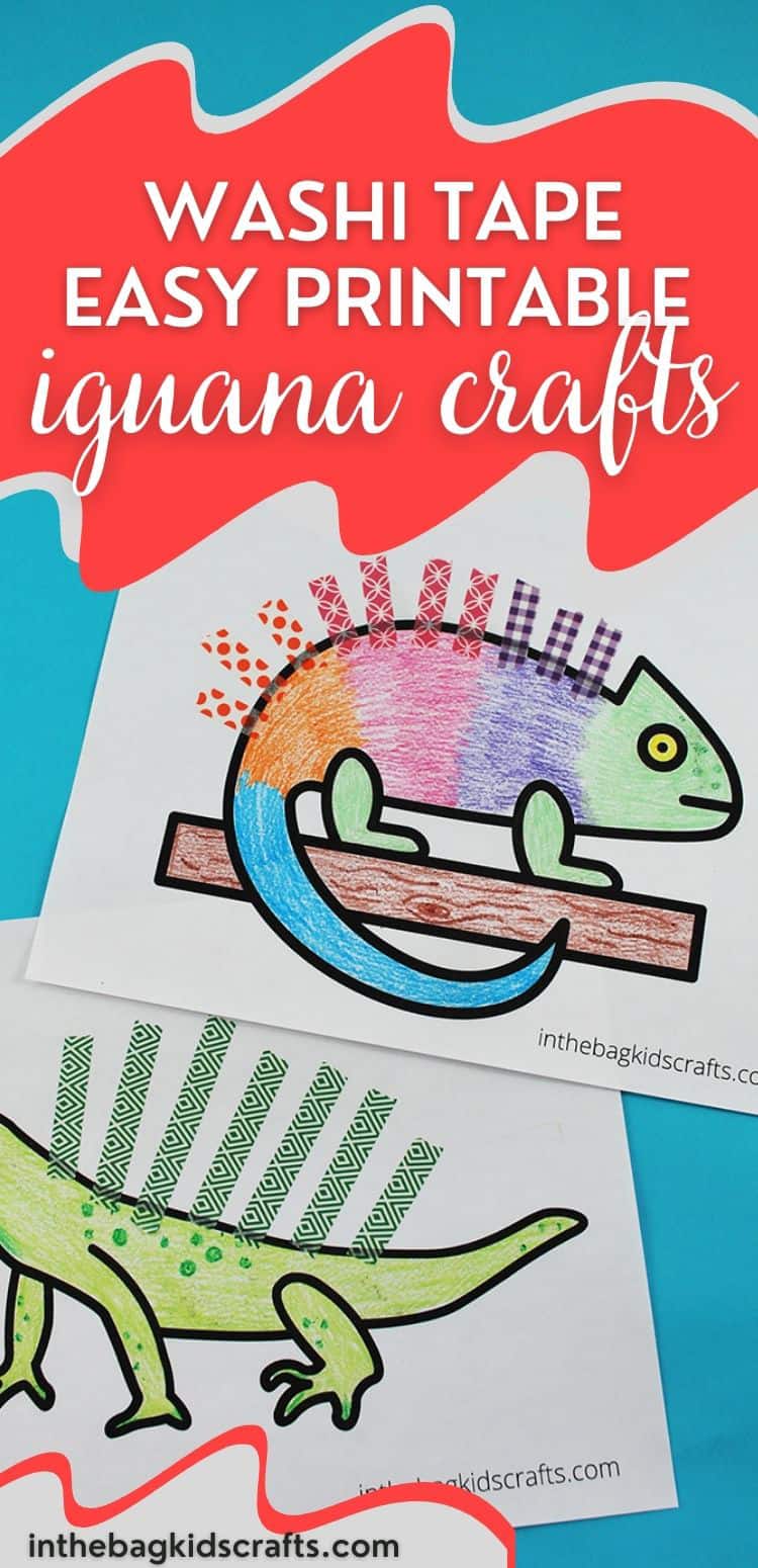 Iguana Craft {with FREE templates} • In the Bag Kids' Crafts