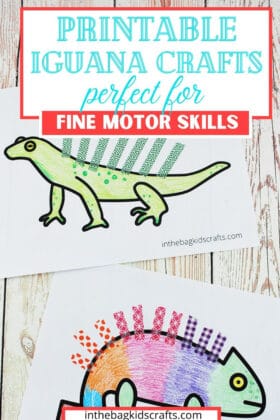 Iguana Craft {with FREE templates} • In the Bag Kids' Crafts