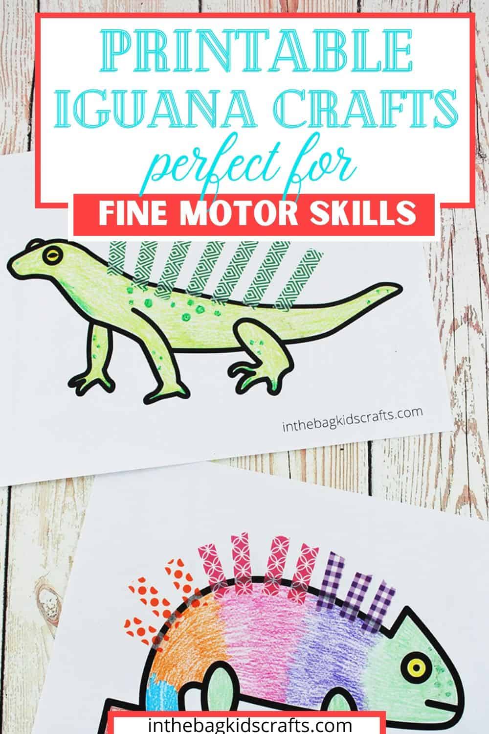 Iguana Craft {with FREE templates} • In the Bag Kids' Crafts