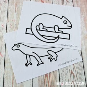 Iguana Craft {with FREE templates} • In the Bag Kids' Crafts