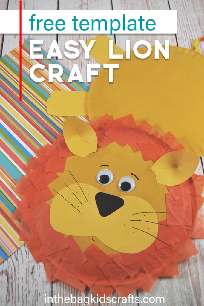 Paper Plate Lion Craft (with FREE Template) • In the Bag Kids' Crafts