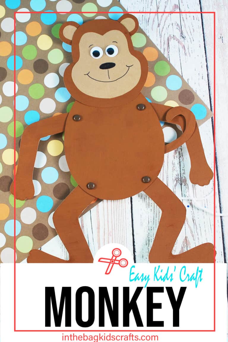 Monkey Craft {with FREE Craft Template} • In the Bag Kids' Crafts