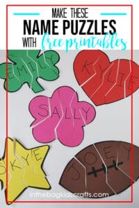 Name Puzzle Printable Crafts (FREE!) • In the Bag Kids' Crafts
