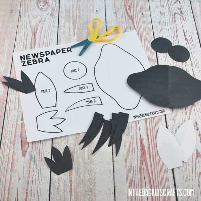 Easy Zebra Craft (made with Newspaper) • In the Bag Kids' Crafts