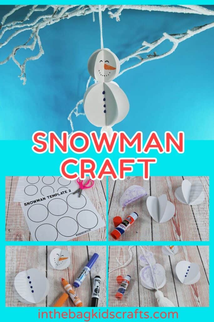Easy paper snowman craft for kids (FREE Template) • In the Bag Kids' Crafts