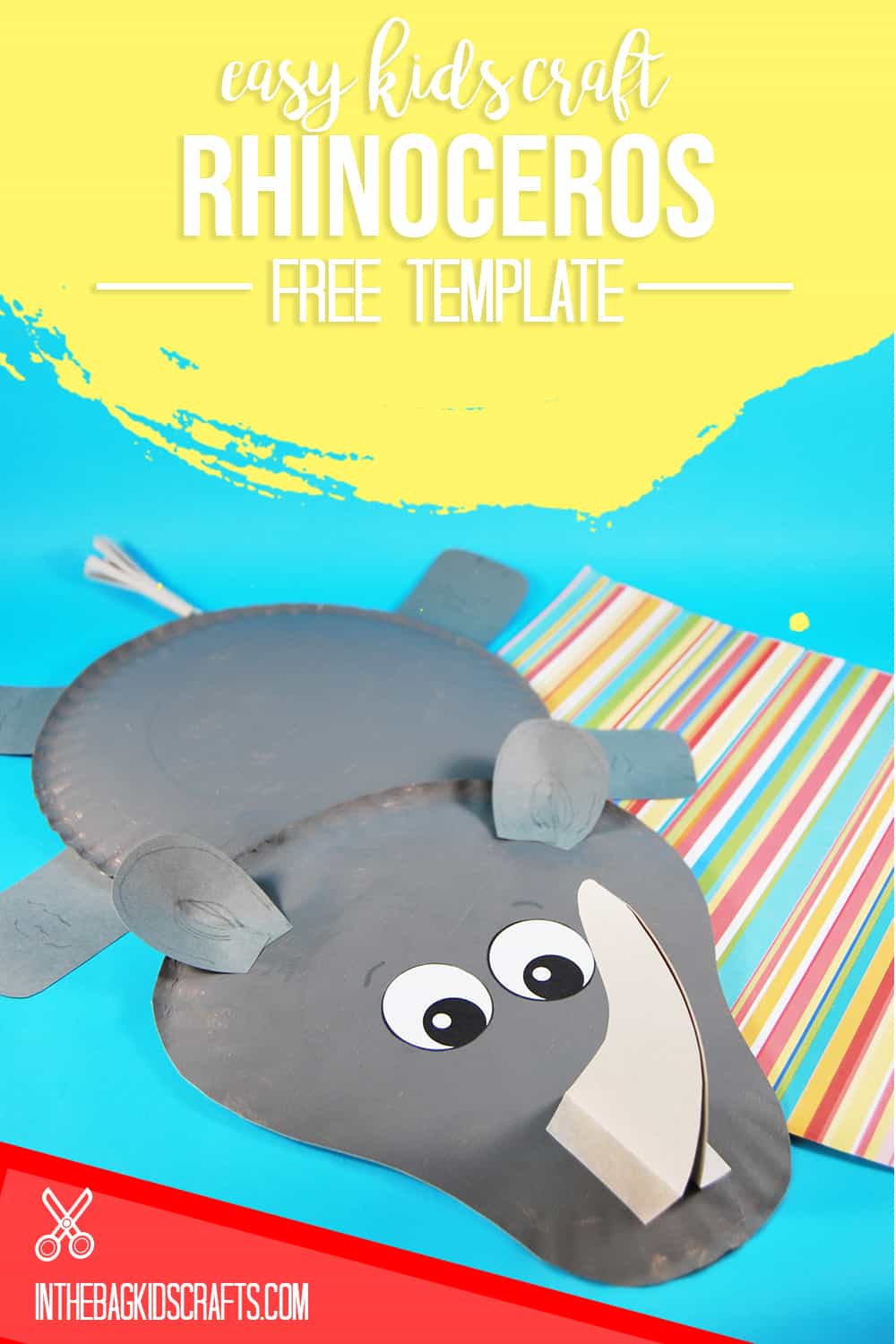 Rhino Craft (with Free Craft Template) • In the Bag Kids' Crafts