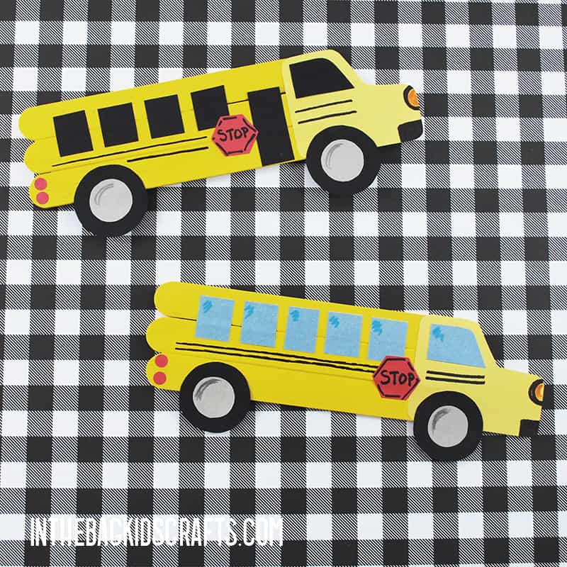 School Bus Craft {with FREE Template} • In the Bag Kids' Crafts