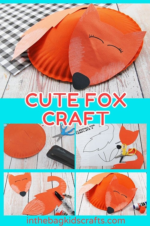Cute Sleeping Paper Plate Fox Craft (FREE Template) • In the Bag Kids ...